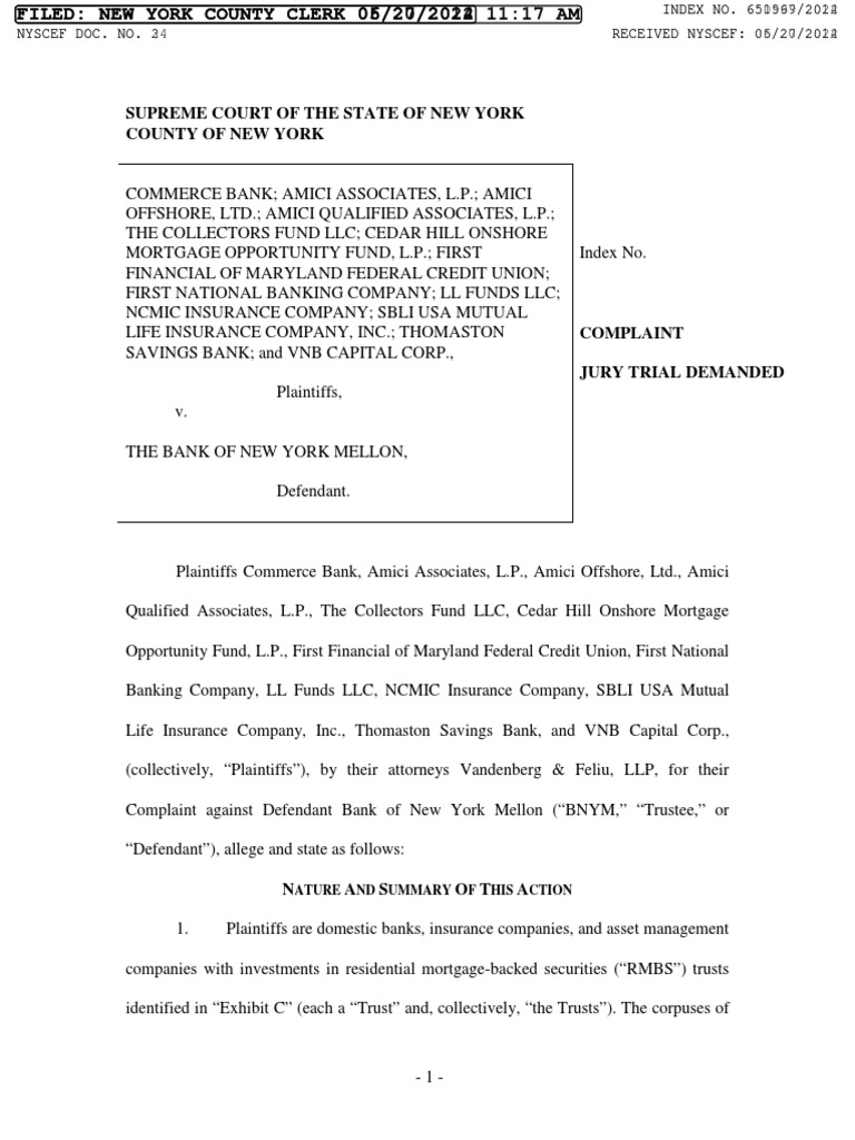 Supreme Court of The State of New York County of New York: Ature ND ...