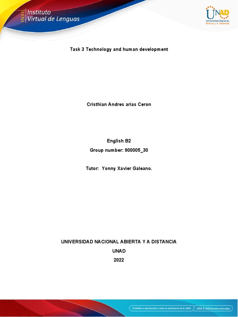 Task 3 Technology and Human Development - Cristhian Arias | PDF