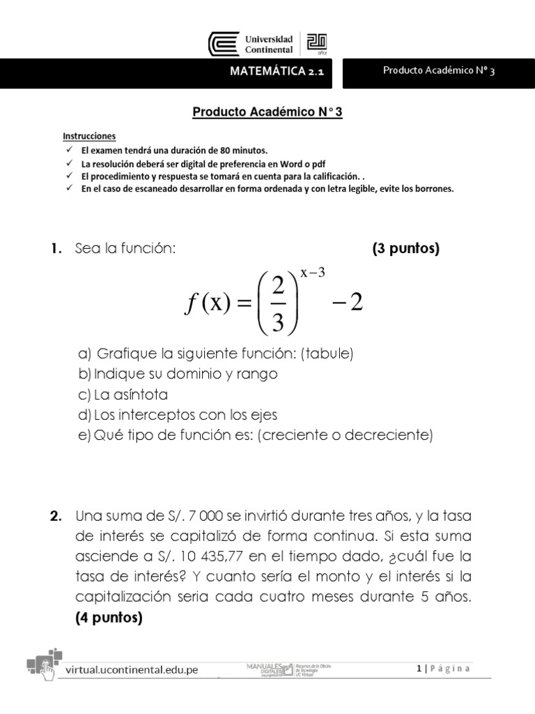 Producto Académico N3-Mate2.1 | PDF | Análisis matemático | Matemáticas