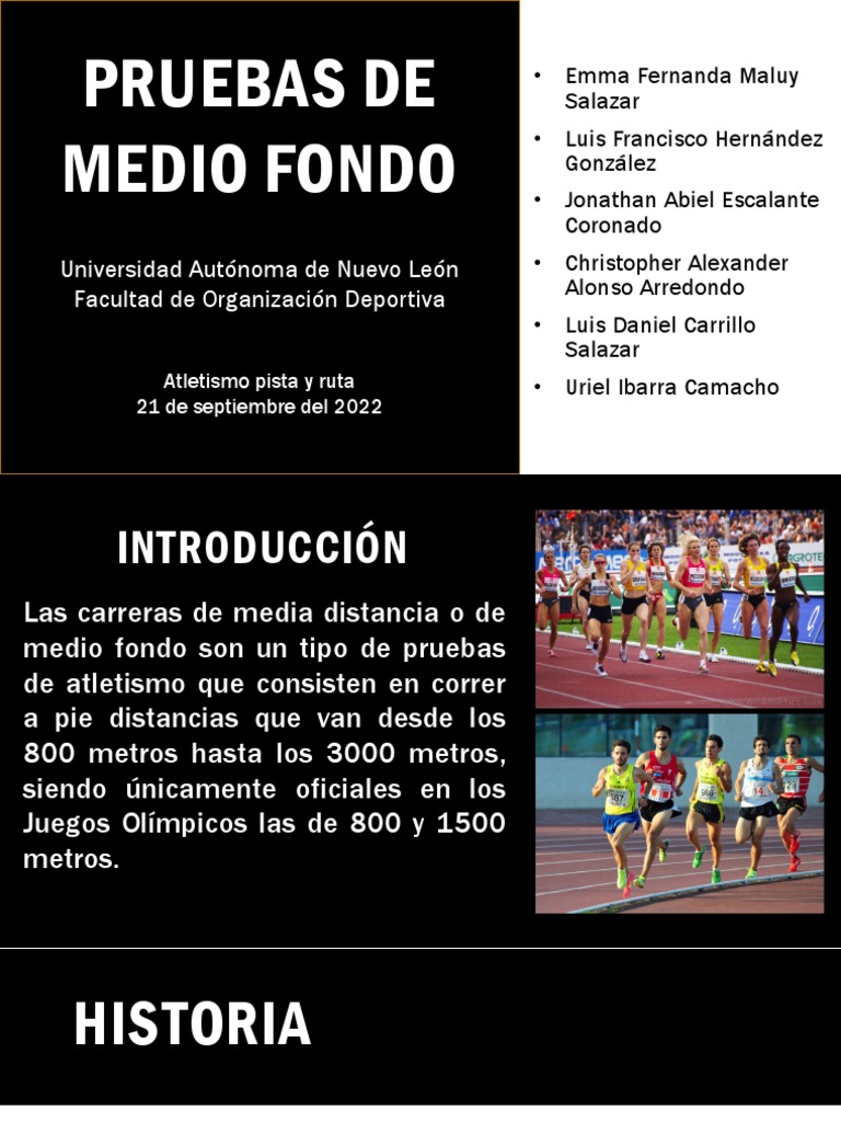 Pruebas de Medio Fondo | PDF | Deporte del atletismo | Ejercicio aerobico