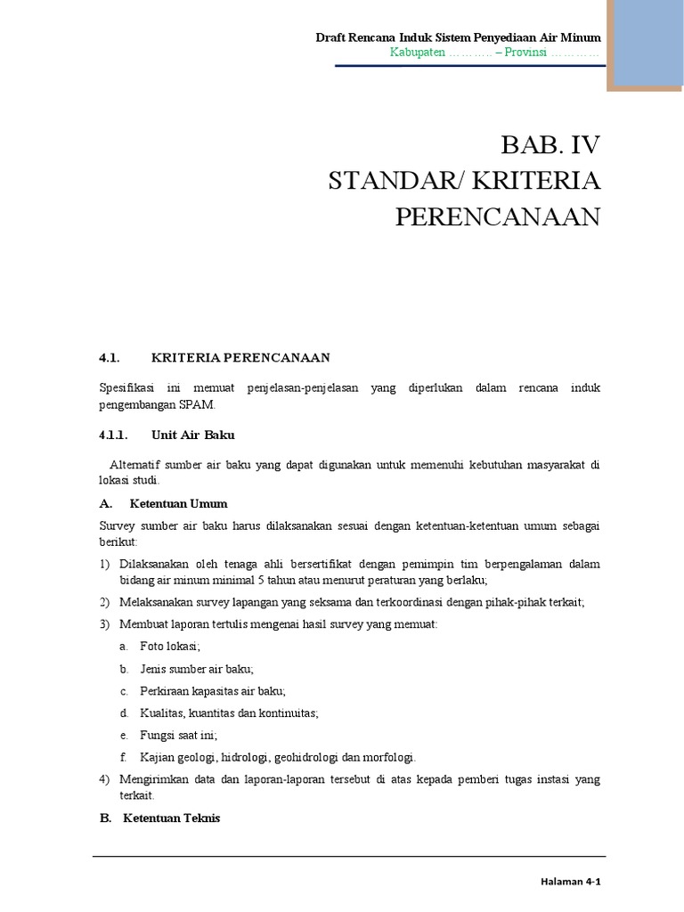 TEMPLATE Bab 4. Kriteria Perencanaan | PDF
