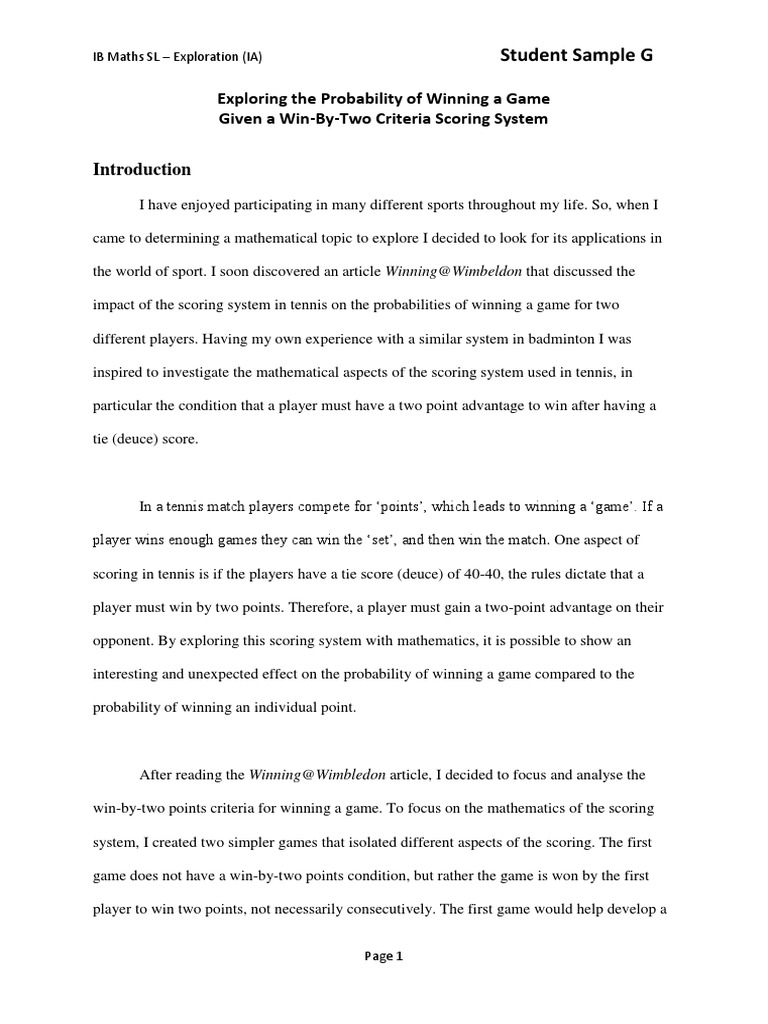 Exploration Sample G | PDF | Probability | Mathematics