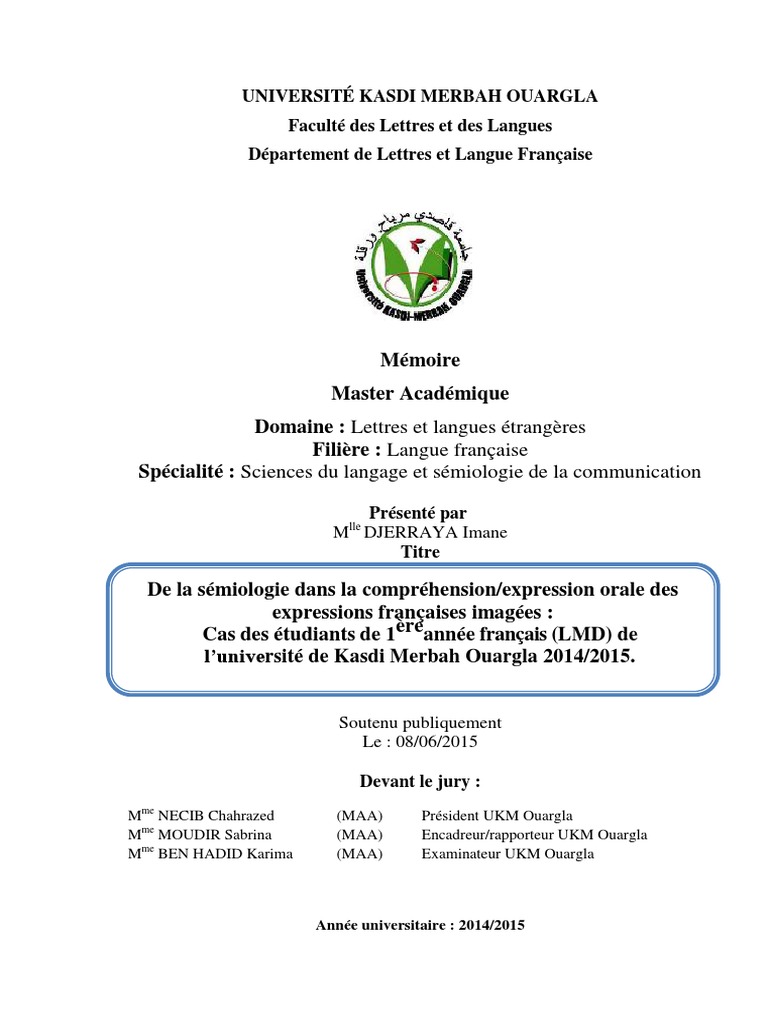 Djerraya Imane | PDF | Sémiotique | Linguistique