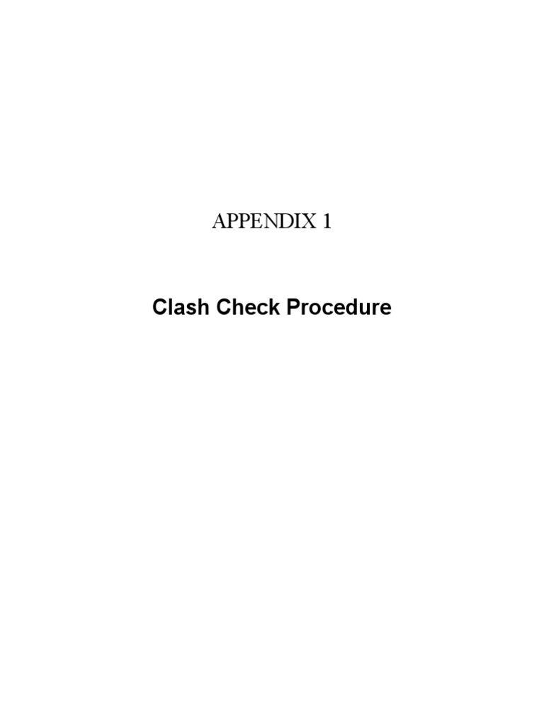 Appendix 1 Clash Check Procedure | PDF | Computer Engineering ...