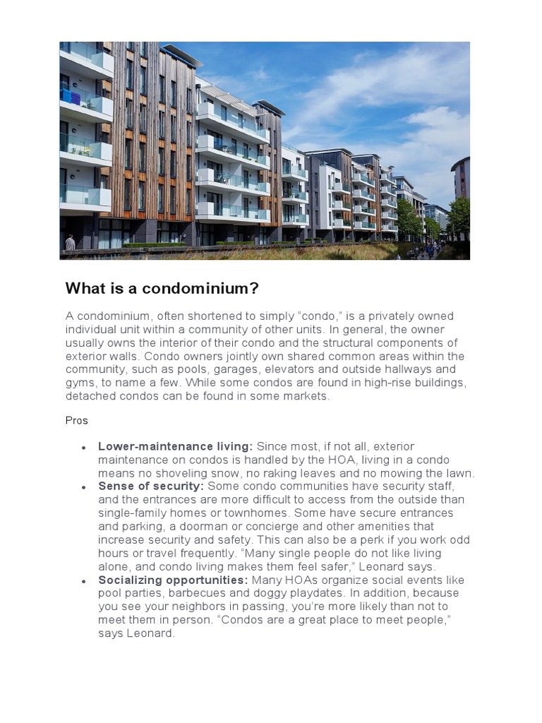 What Is A Condominium | PDF | Condominium | Real Estate