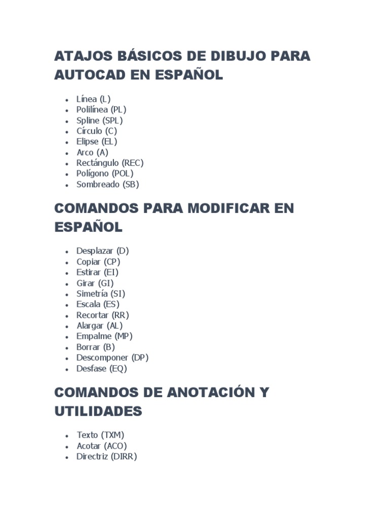 Comandos de Autocad | PDF