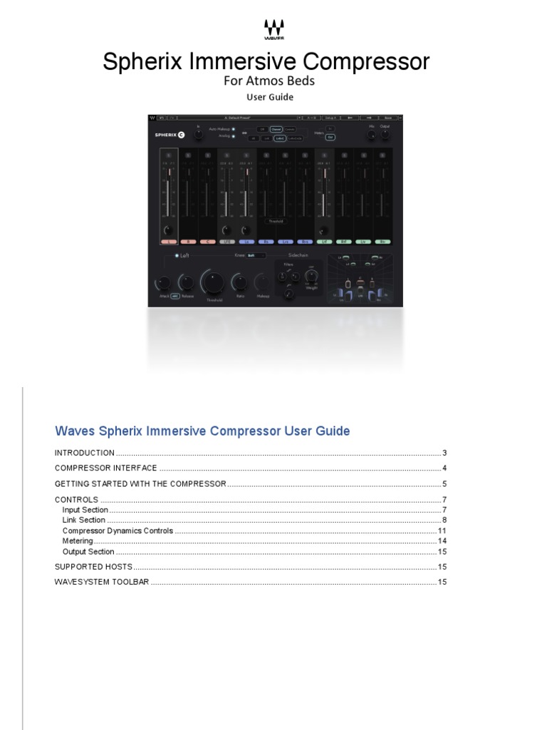 Spherix Immersive Compressor User Guide | PDF | Recording | Computer Engineering
