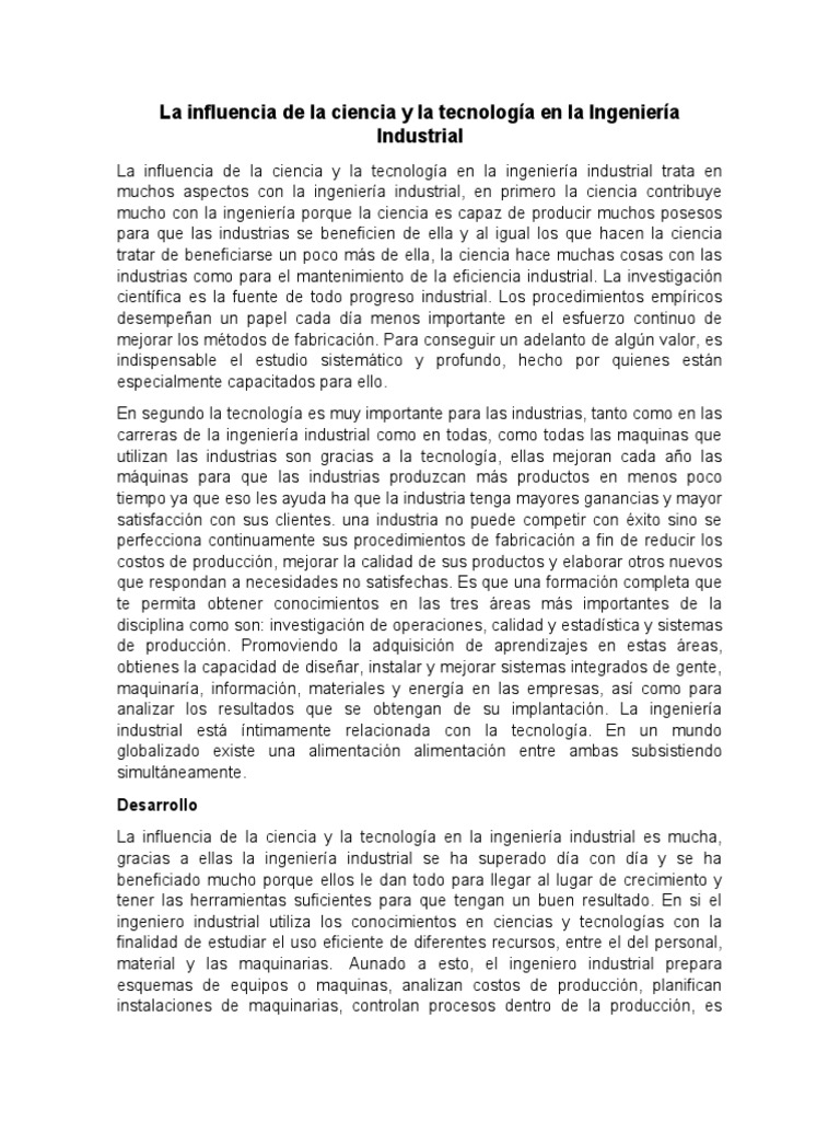 Avances en Ciencia y Tecnología Industrial | PDF | Ingeniería ...
