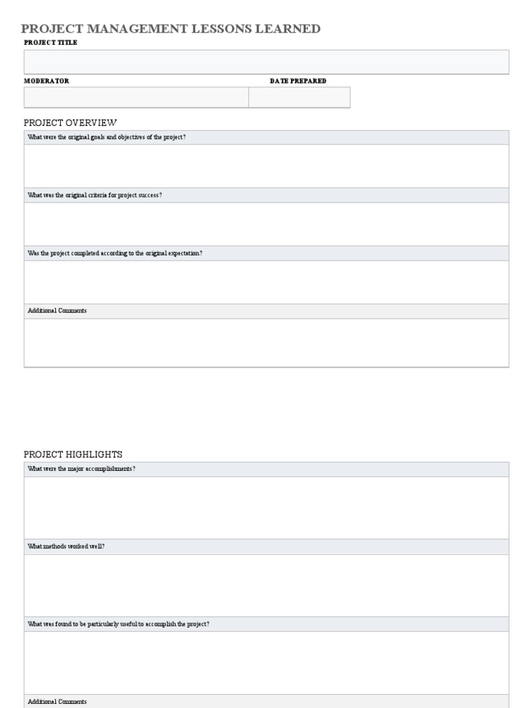 Project Management Lessons Learned: A Comprehensive Review and Analysis ...