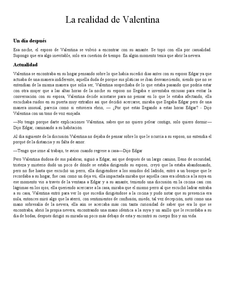 La Realidad de Valentina | PDF