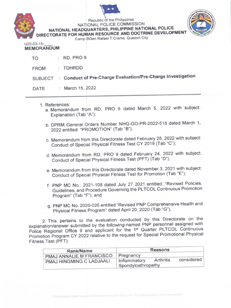 Conduct of Pre-Charge Evaluation and Pre-Charge Investigation | PDF