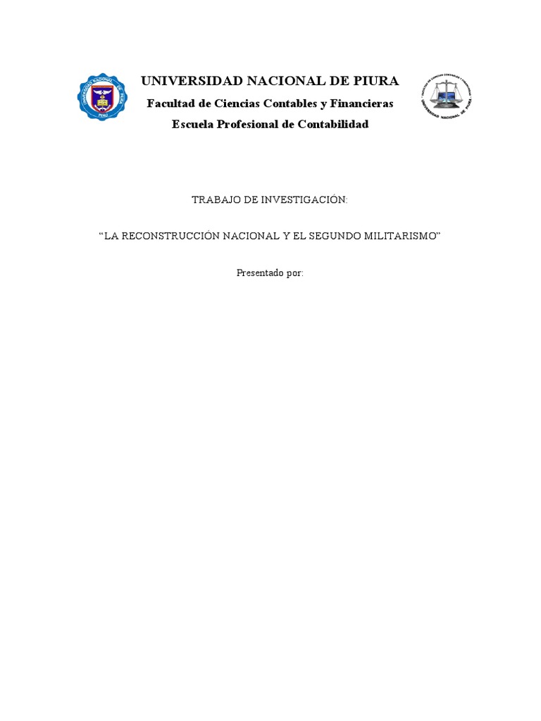 Reconstrucción Nacional y Segundo Militarismo | PDF | Perú