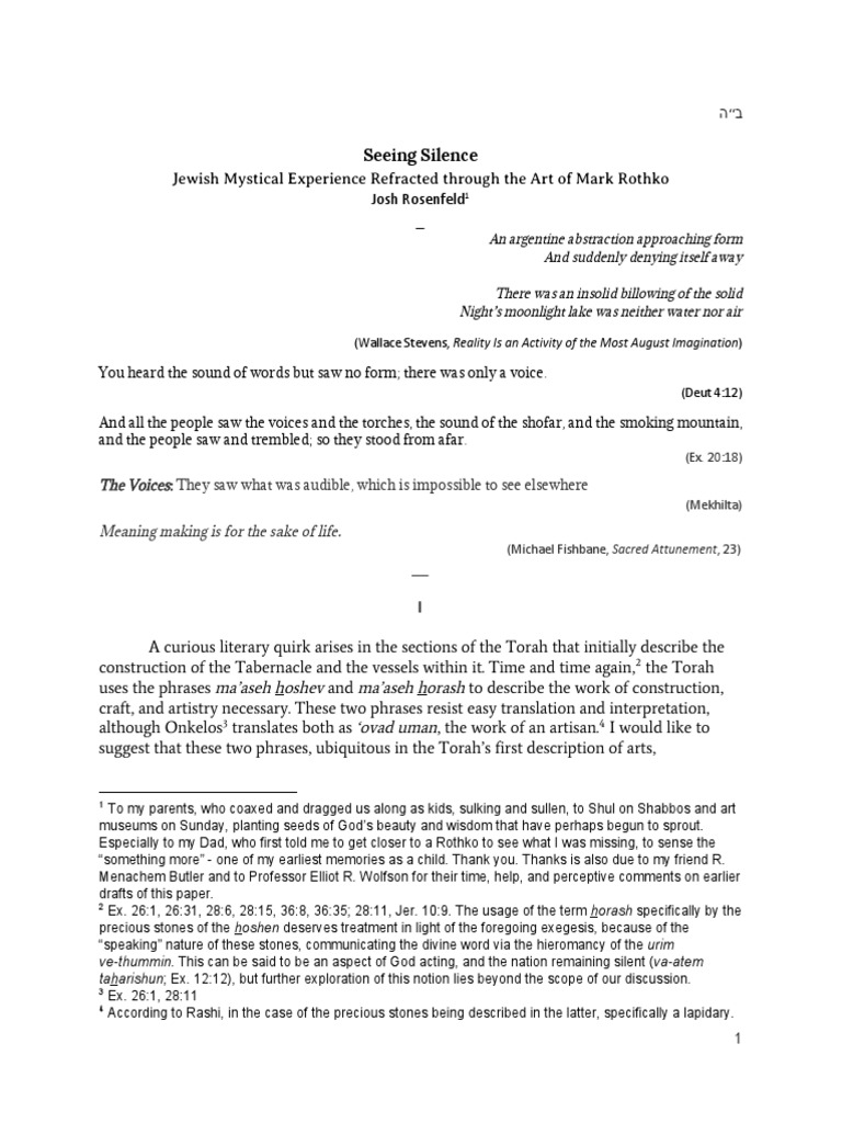 Seeing Silence Jewish Mystical Experienc | PDF | Kabbalah | Zohar