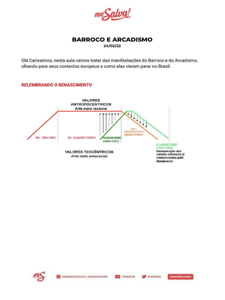 Barroco e Arcadismo | PDF | Barroco