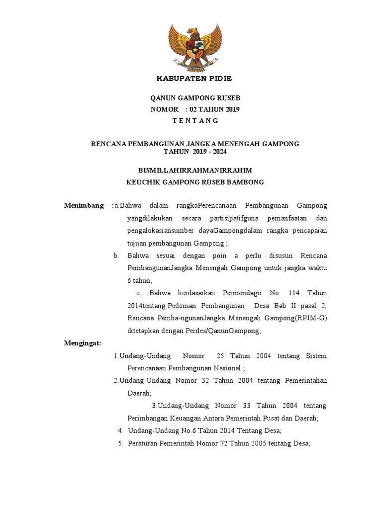 Qanun Gampong | PDF | Ilmu Sosial