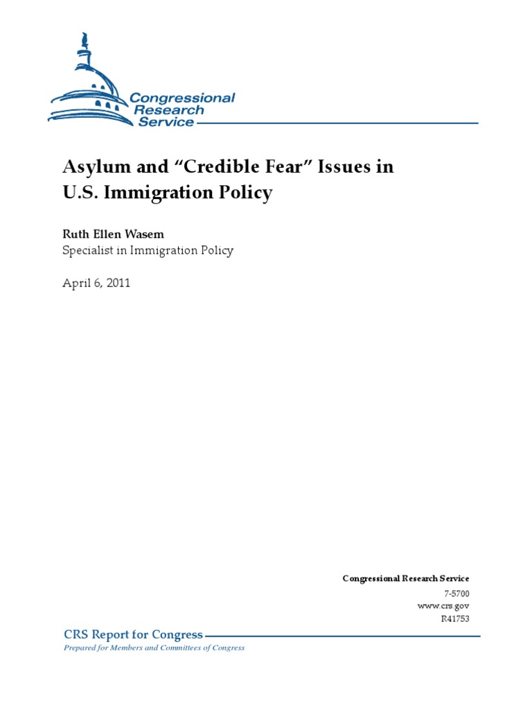 U.S. Asylum Policy and Credible Fear Issues | PDF | Asylum In The ...