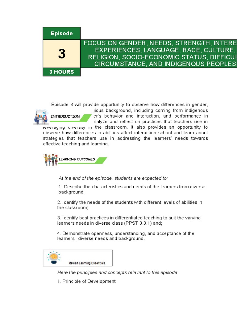 FS 1 Episode 3 Done | PDF | Differentiated Instruction | Teaching Method