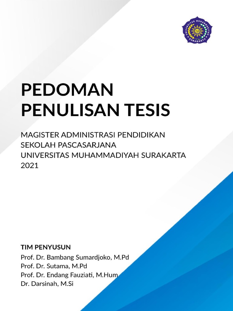 Pedoman Tesis M.Apd.SPs. UMS | PDF