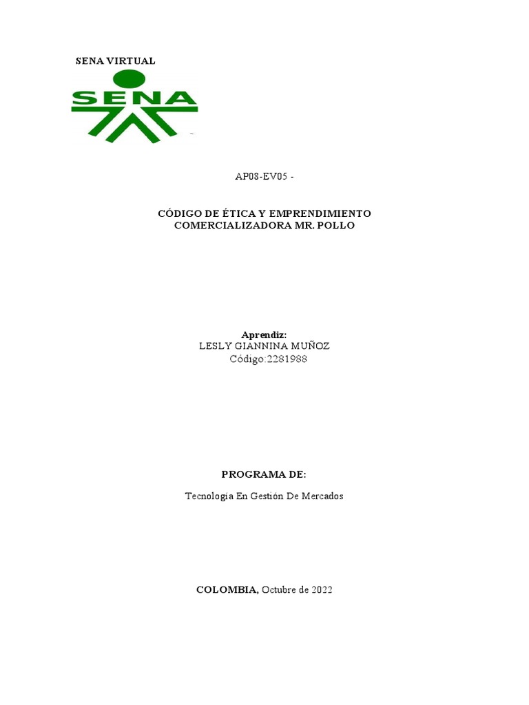 AP 11 ACT 5 Codigo de Etica y Valores Corporativos | PDF | Calidad ...