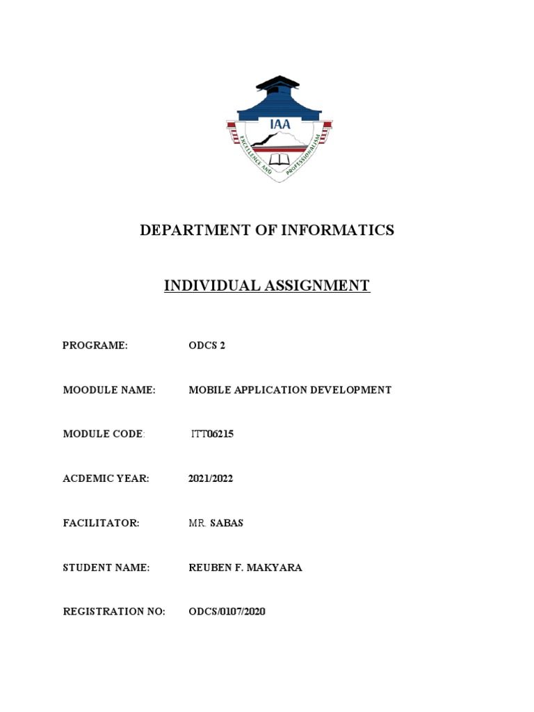 Mobile App Assignment | Download Free PDF | Mobile App | Android (Operating System)