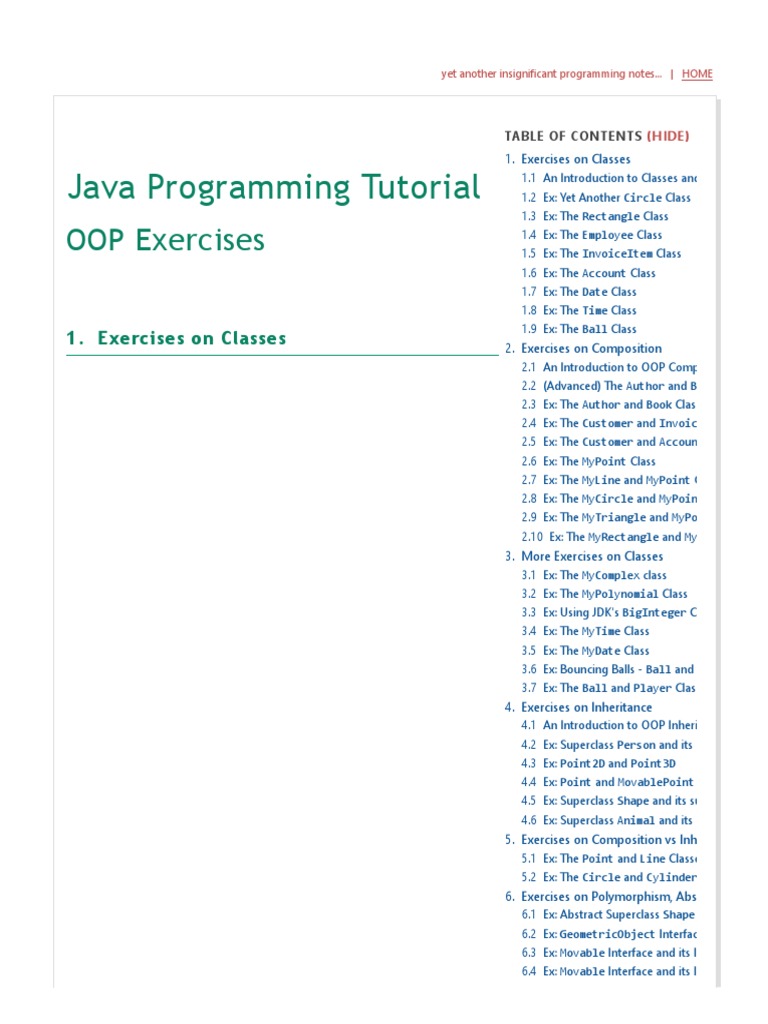 OOP Exercises | PDF | Class (Computer Programming) | Constructor ... OOP Exercises | PDF | Class (Computer Programming) | Constructor ...