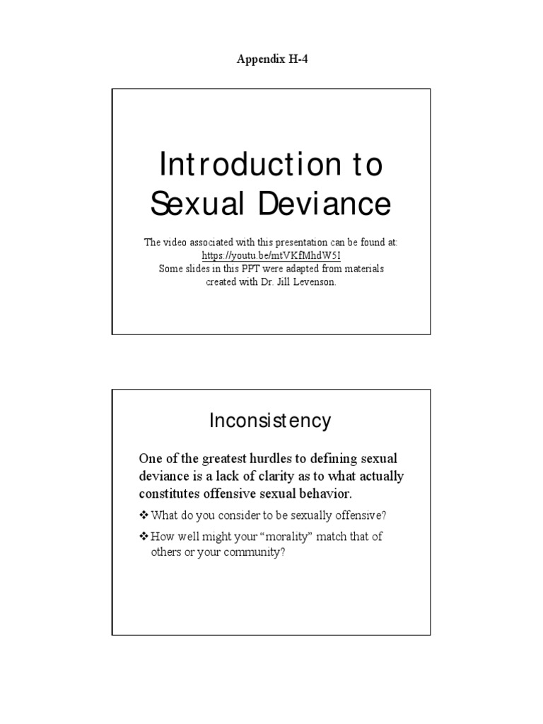 Appendix H 4 Introduction To Sexual Deviance Cosa Pdf Human