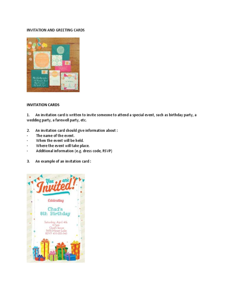 Invitation and Greeting Card Guide | PDF