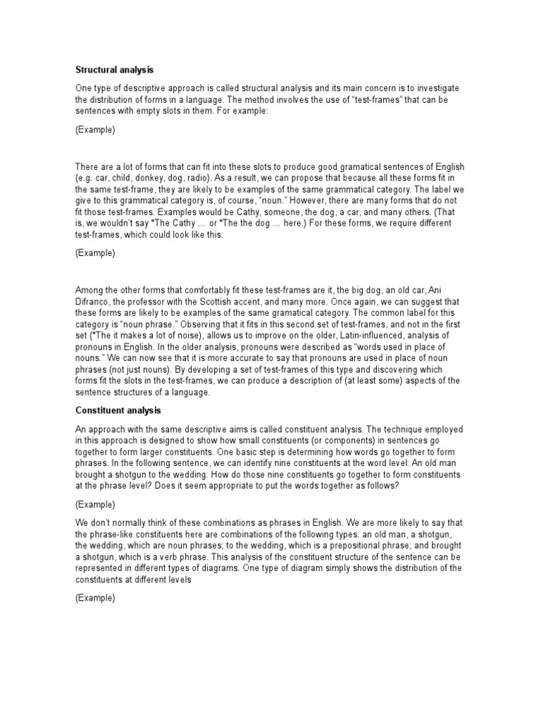 Structural Analysis | PDF | Phrase | English Language