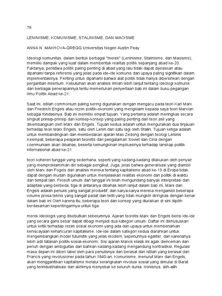 Ideologi Komunis: Lenin, Stalin, Mao | PDF | Sejarah