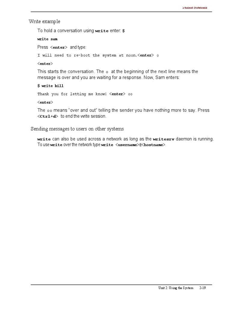 Network Messaging Commands Guide | PDF | System Software | Computer Architecture