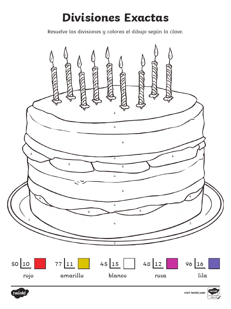 Coloreando figuras según las divisiones resueltas | PDF | Ligero ...