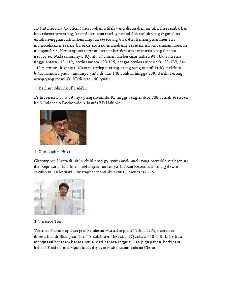 Contoh IQ Tertinggi | PDF | Sains & Matematika