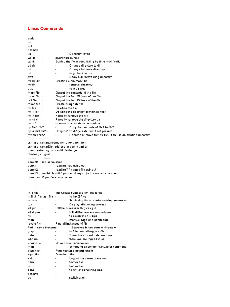 Linux Commands | PDF | Computer File | Software Development Linux Commands | PDF | Computer File | Software Development