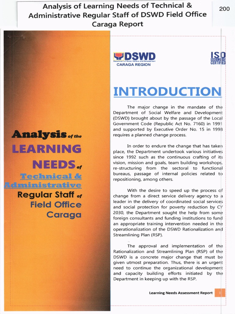 Sample Learning Needs Analysis | PDF | Needs Assessment | Human Resource Management