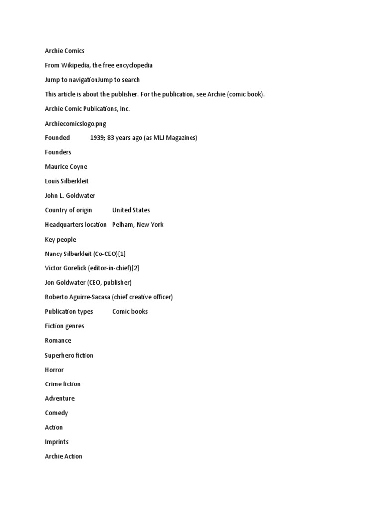 Archie Comics | PDF | Archie Comics | American Comics