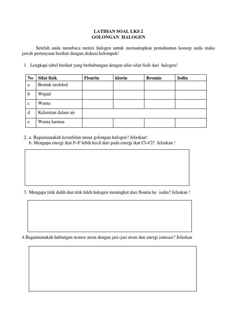 Sifat dan Reaksi Golongan Halogen | PDF