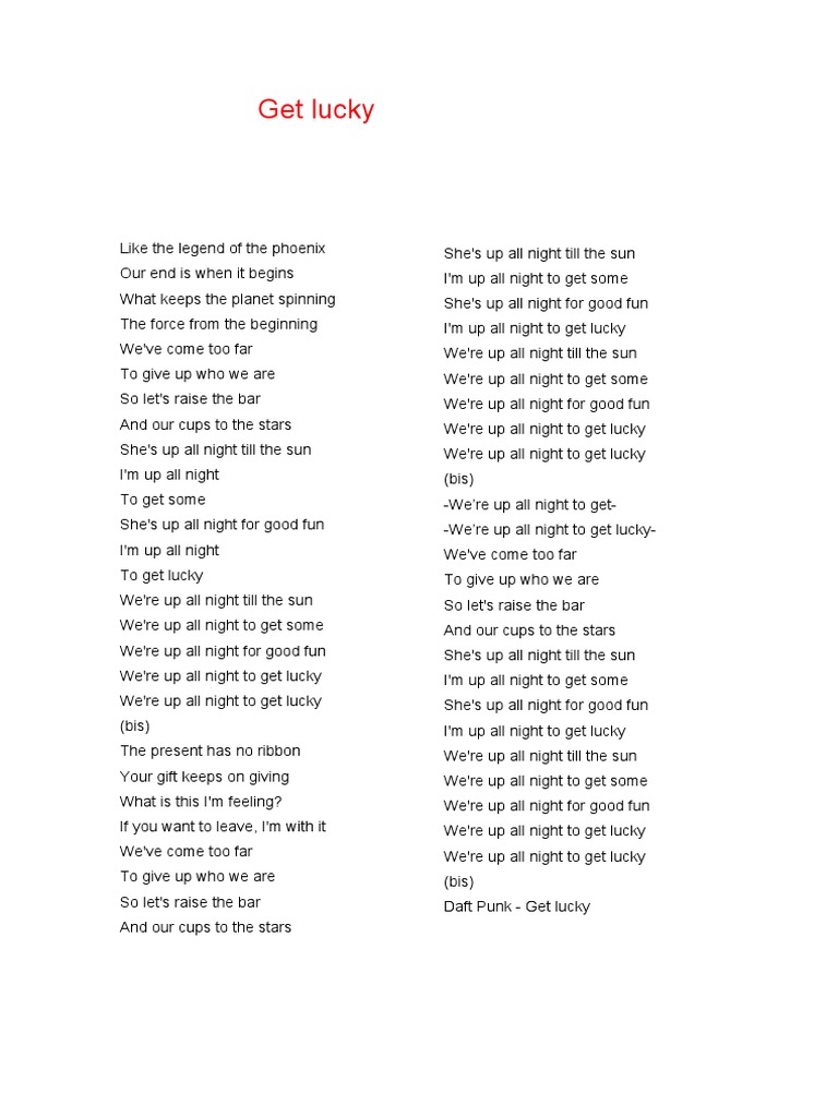 Get Lucky | PDF | Art | Poetry