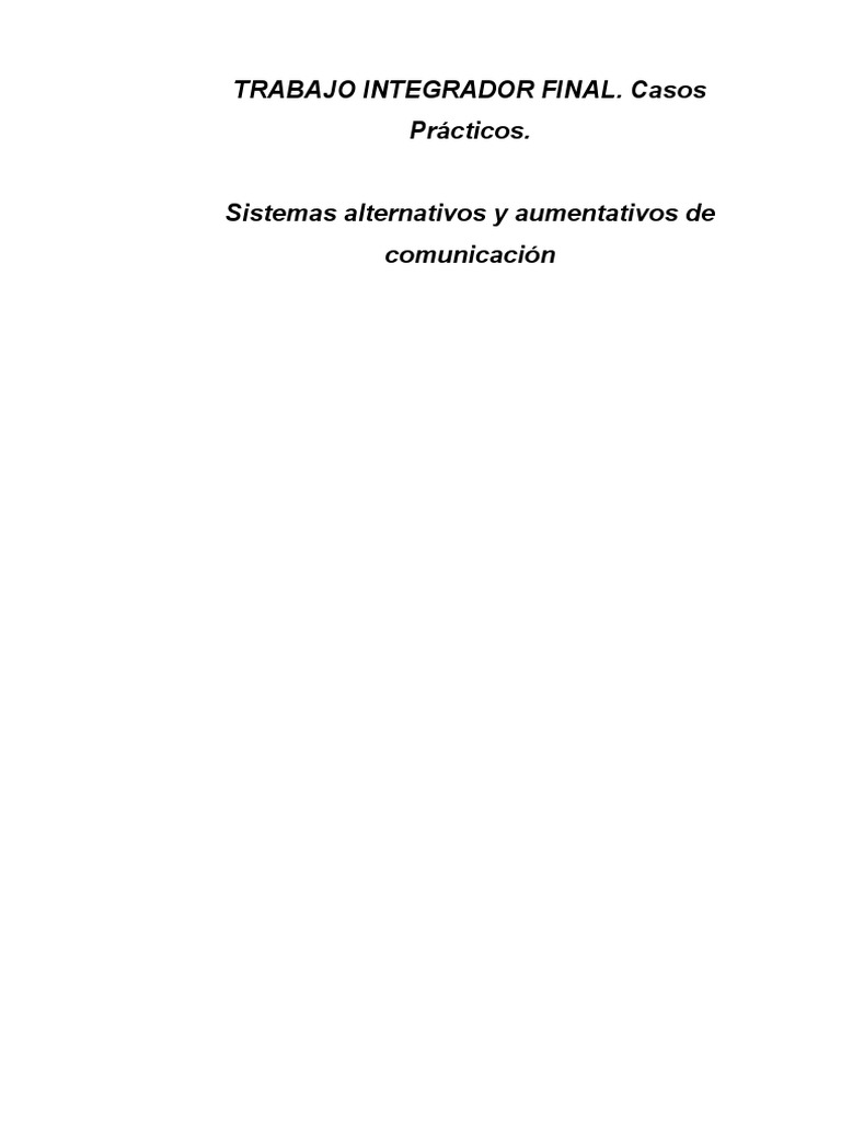 Trabajo Final Integrador | PDF | Comunicación | Espectro autista