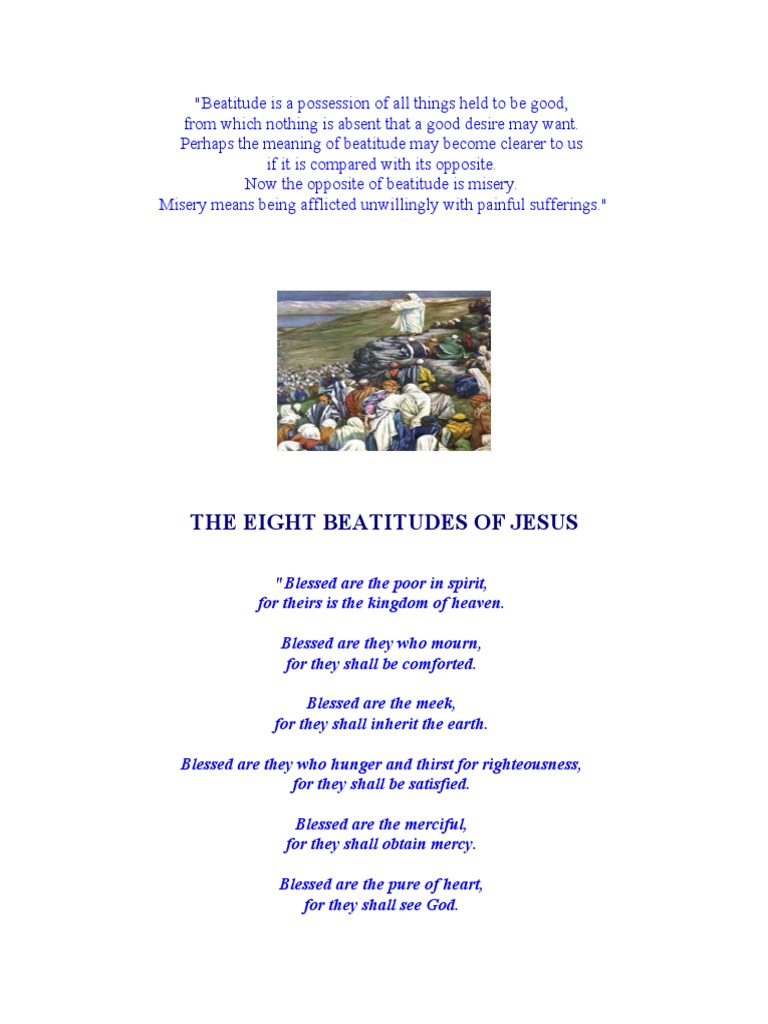 The 8 Beatitudes | PDF | Beatitudes
