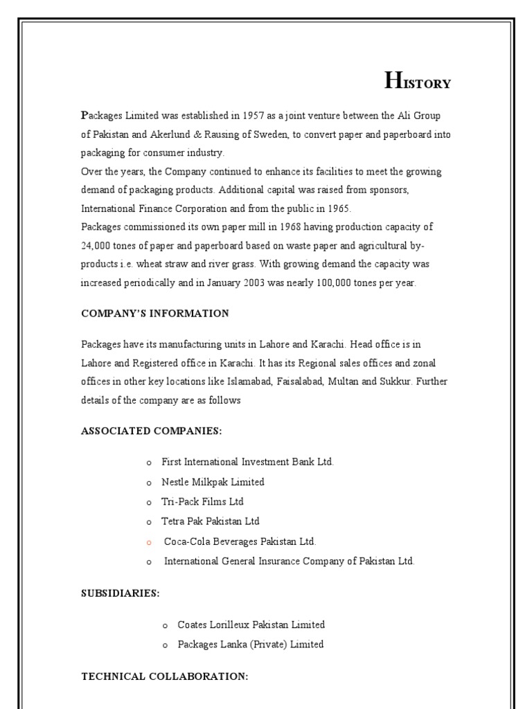 Packages LTD | PDF