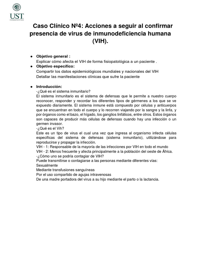 Caso Clínico | PDF | VIH | Manejo del VIH / SIDA