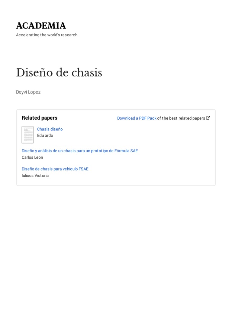 Design and Analysis of a Formula SAE Chassis | PDF | Coche | Diseño