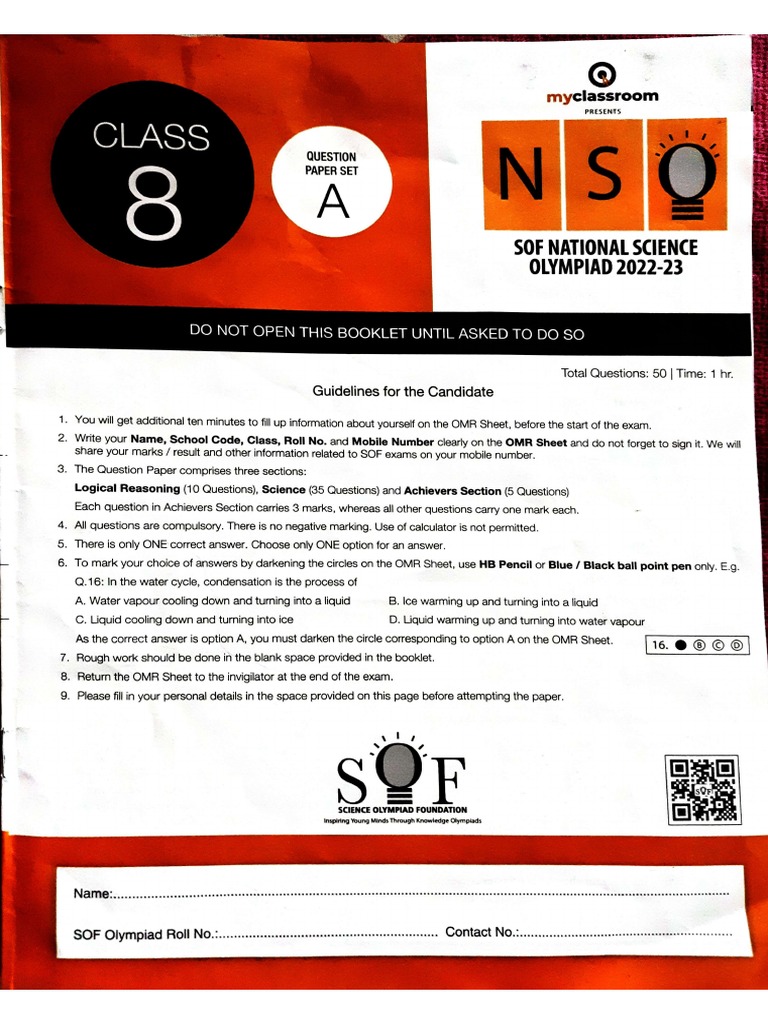 Nso Set A 2022 | PDF