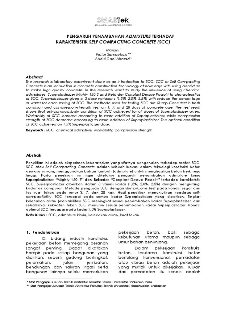 Beton SCC Dengan Admixture | PDF