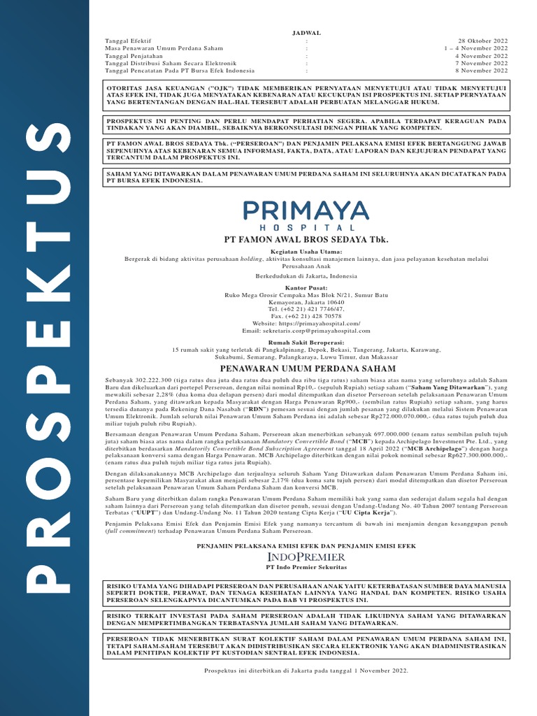 F - FINAL Buku Prospektus PT Famon Awal Bros Sedaya TBK - Lowres | PDF