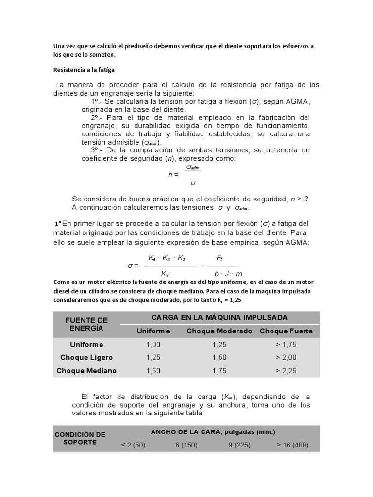 Ejemplo de Verificacion Engranaje | PDF | Engranaje | Fatiga (material)