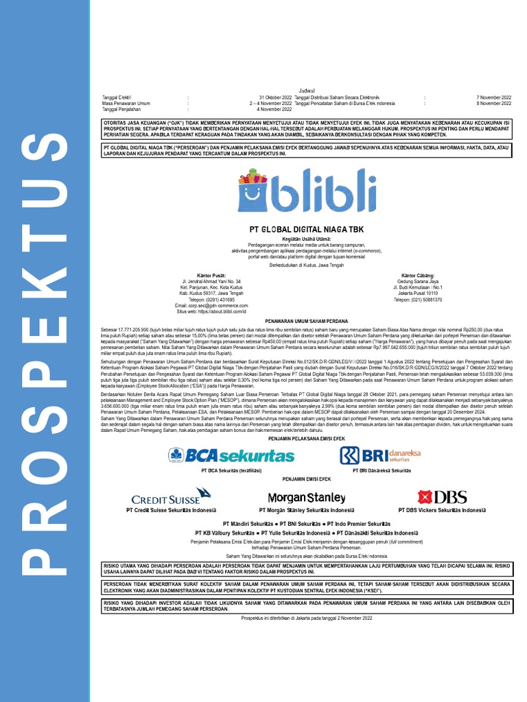 F - Softcopy Buku Prospektus Final Blibli - Comp | PDF