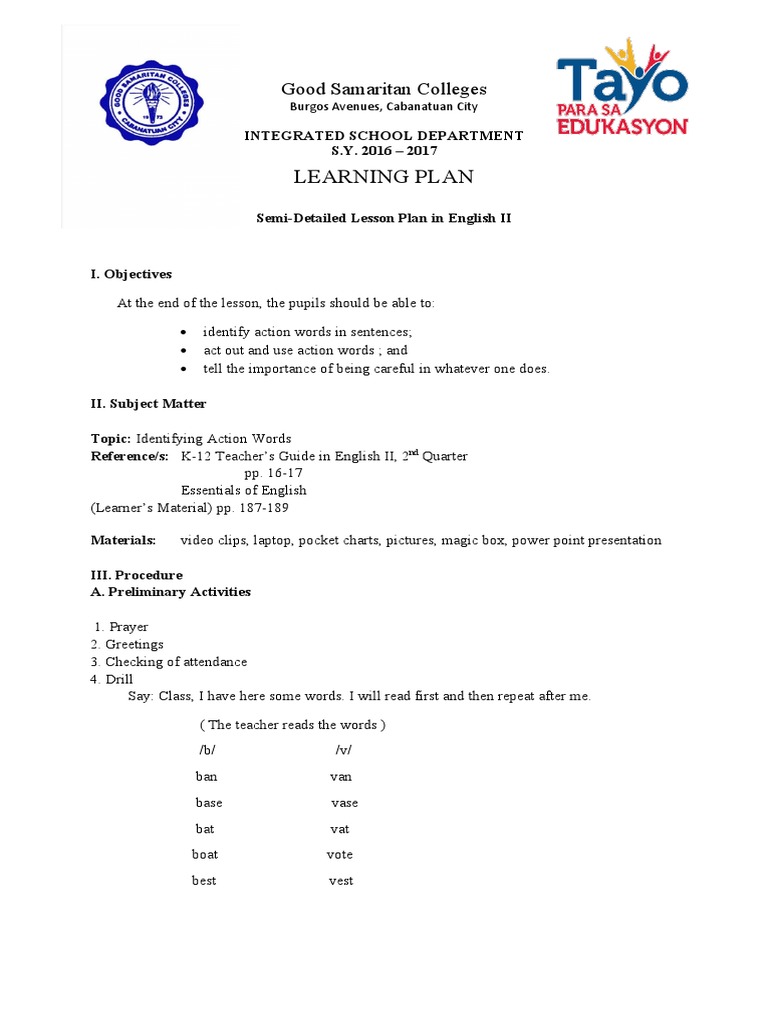Lesson Plan | PDF | Lesson Plan | English Language