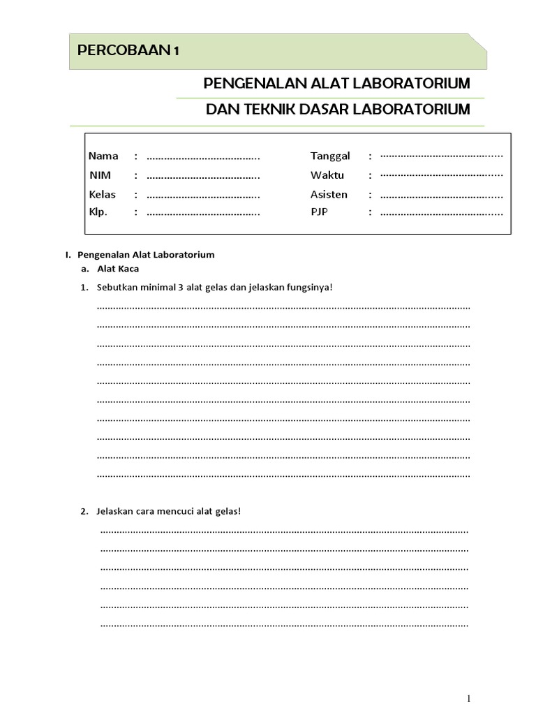 Laporan Praktikum Materi Pengenalan Alat Instrumen - 27012022 | PDF