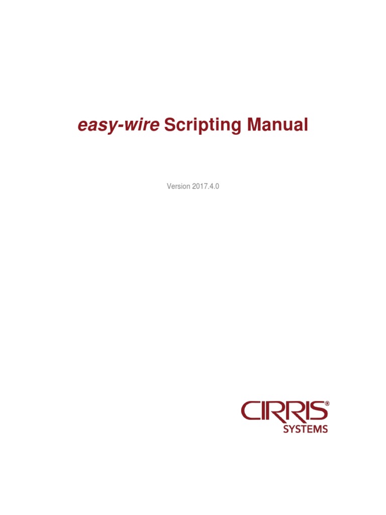 Easy-Wire Scripting Manual.2017.4.0 | PDF | Scripting Language ...